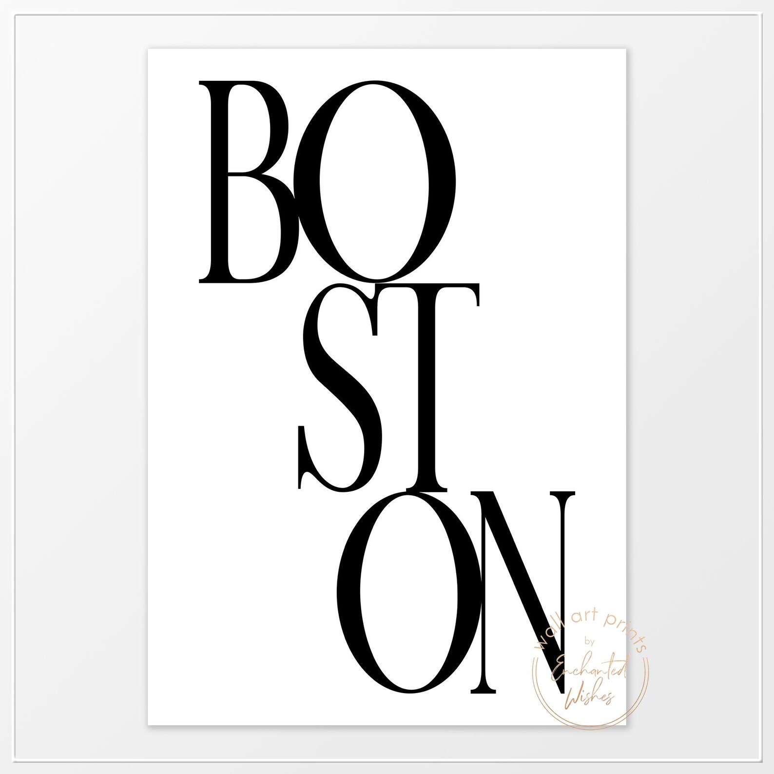 Boston Print Set of 2 Printables, Boston Map Print, Typography Poster ...