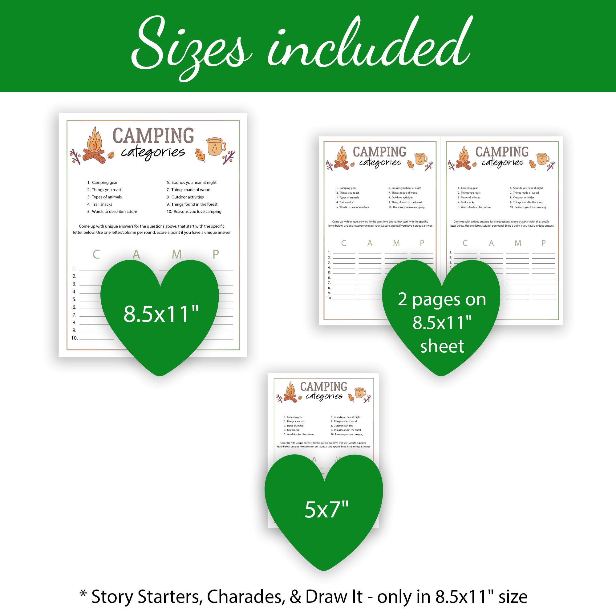 Camping Game Bundle Printable Camp Games Collection Campsite Activities ...