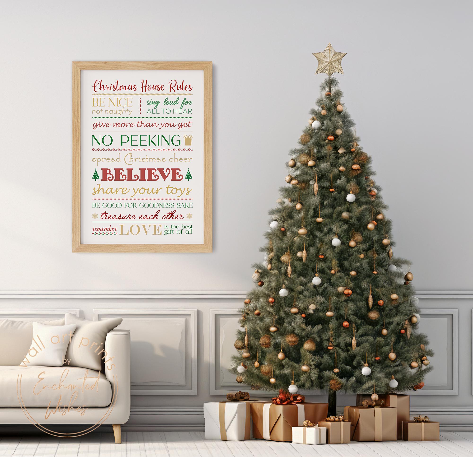 Christmas House Rules PRINTABLE, Christmas House Rules Print, Trendy ...