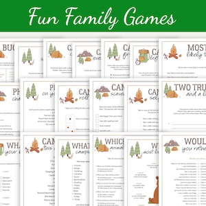 Camping Game Bundle Printable Camp Games Collection Campsite Activities ...