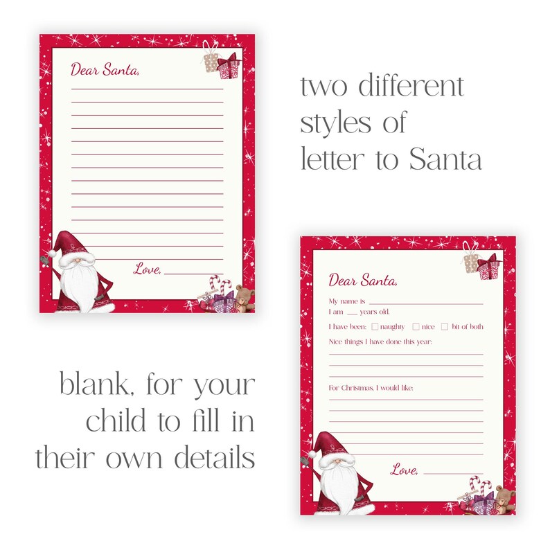 Personalized Letter From Santa Bundle PRINTABLE, Custom Letter to Santa ...