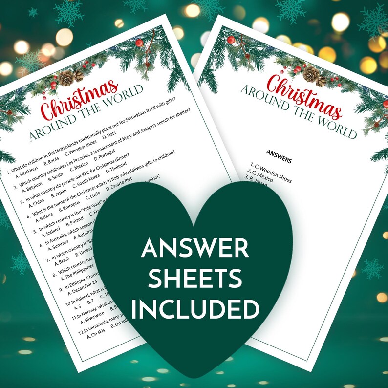 20 Printable Christmas Trivia Bundle Holiday Quiz Set Family Game Night ...