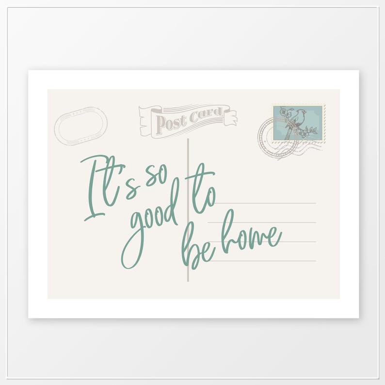 Retro Postcard Print It's so Good to Be Home Wall Art Vintage Travel ...