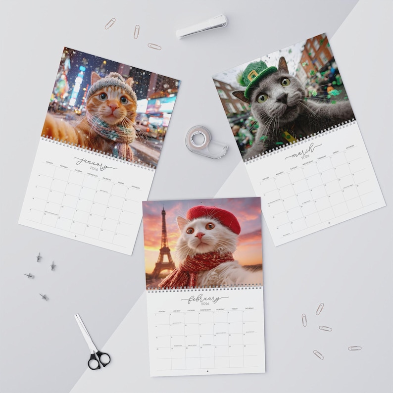 2026 Funny Cat Calendar Monthly Wall Calendar Planner for Pet Lover ...