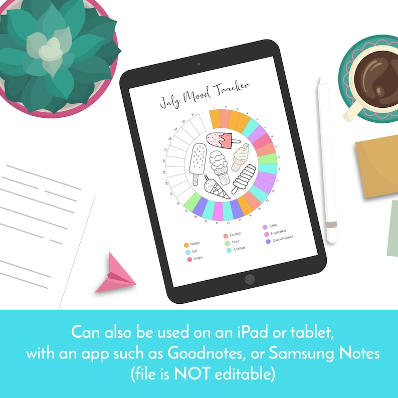 Monthly Mood Tracker Bundle PRINTABLE, Circle Mood Tracker Wheel, Daily ...