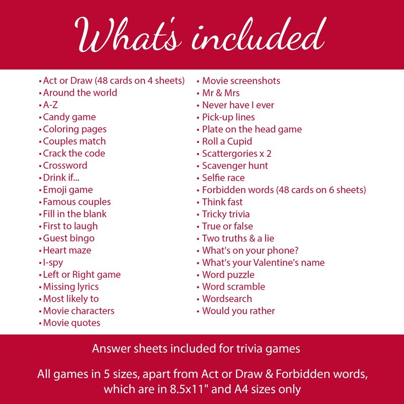 Valentine's Game Bundle Printable, Valentine's Day Party Games ...