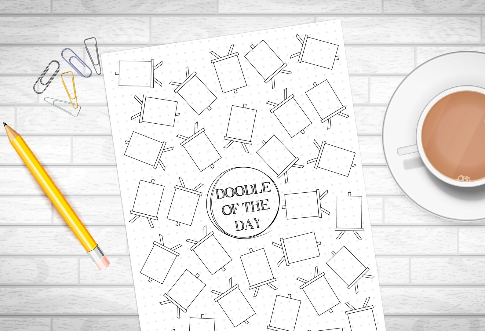 Easels Doodle of the Day Printable Daily Doodle Coloring Page Art ...