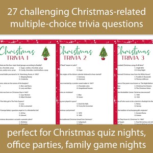 Christmas Trivia Game Printable, Christmas Party Game, Holiday Trivia ...