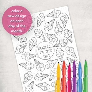 Monthly Doodle of the Day PRINTABLE Bundle, Daily Doodle, Daily ...