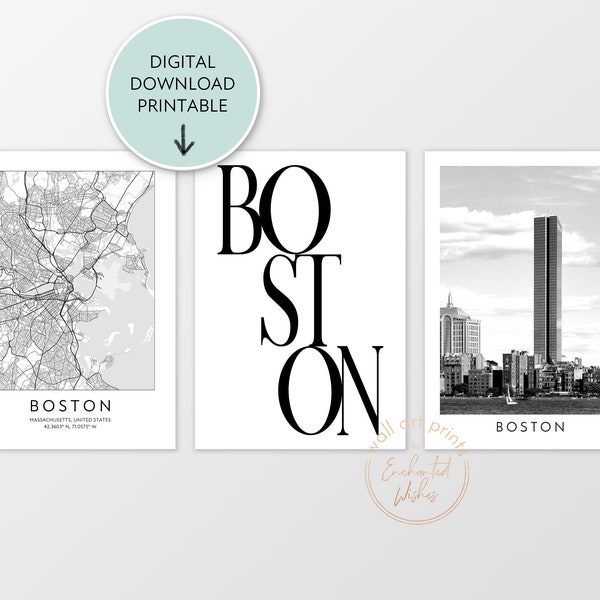 Boston Typography - Etsy