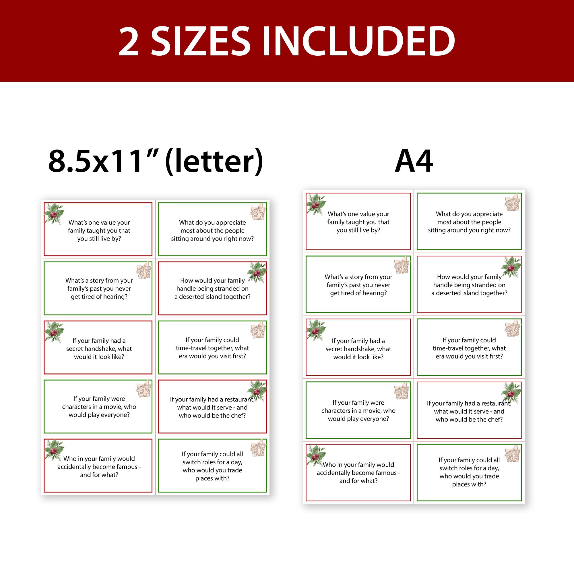 Christmas Conversation Cards PRINTABLE Holiday Table Talk Icebreaker ...