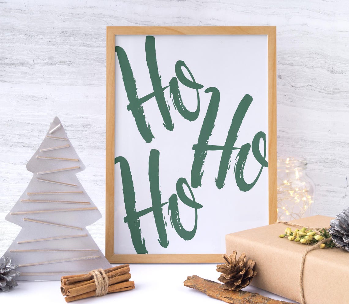 Green Christmas Print Bundle Set of 14 PRINTABLE Wall Art Holiday ...