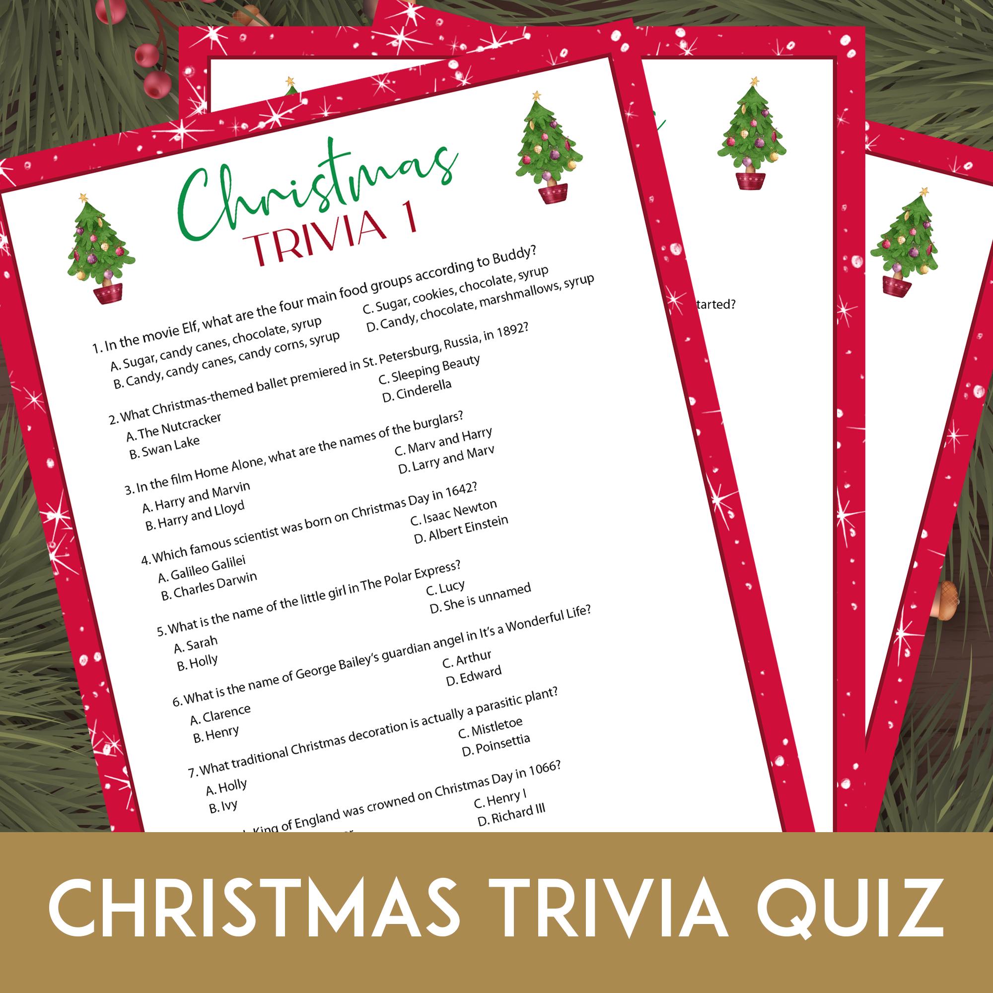 Christmas Trivia Game Printable, Christmas Party Game, Holiday Trivia ...
