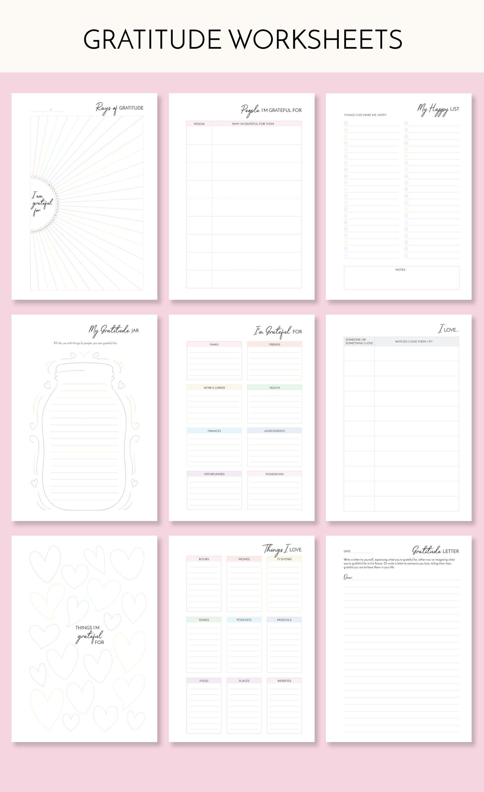Gratitude Journal PRINTABLE, Gratitude Planner Download, Self-care ...