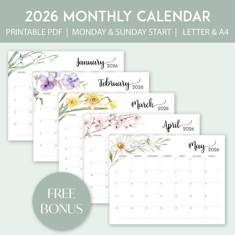 Free Printables Florals - Etsy