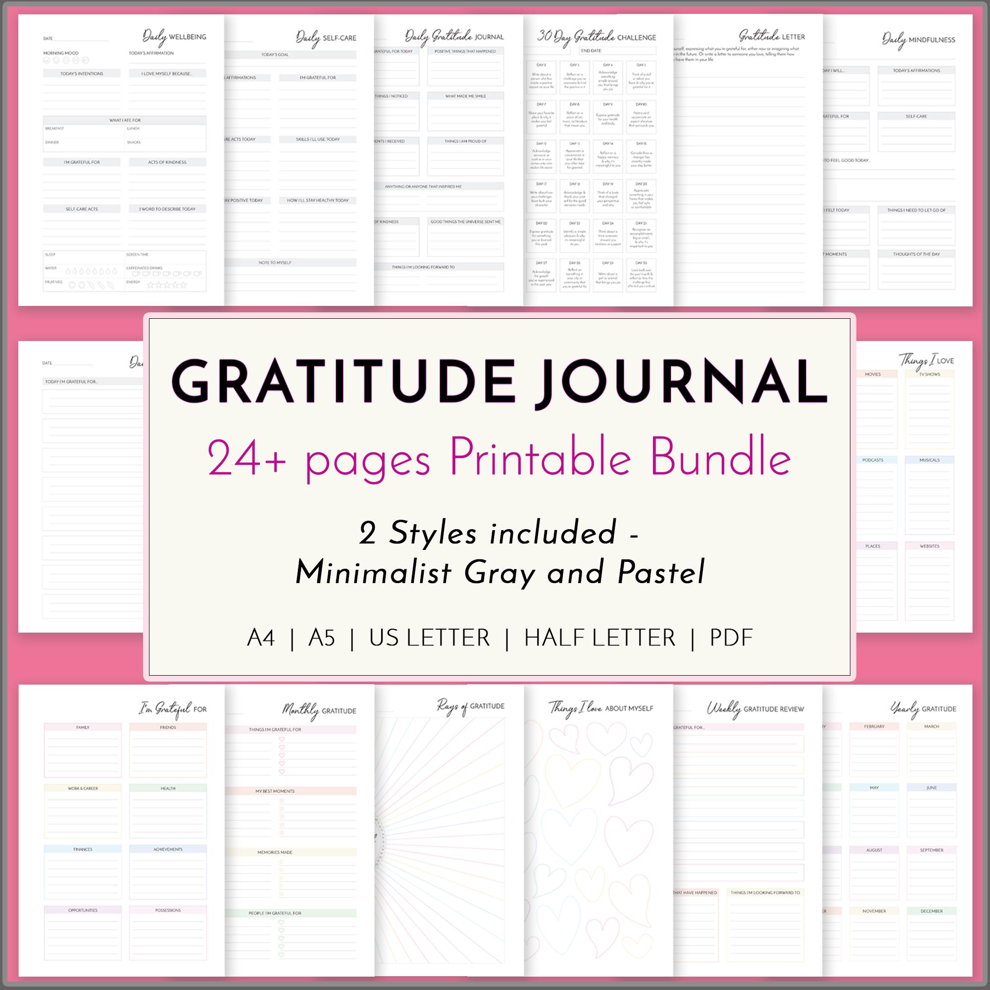 Gratitude Journal PRINTABLE, Gratitude Planner Download, Self-care ...
