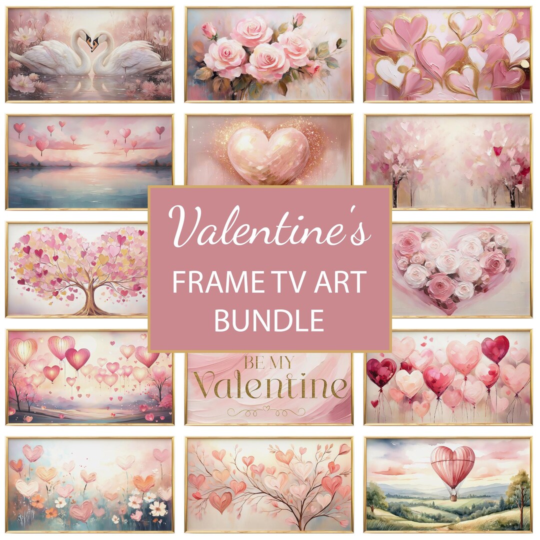 Valentine's Frame TV Art Bundle, Valentine's Day TV Art, Samsung Frame ...