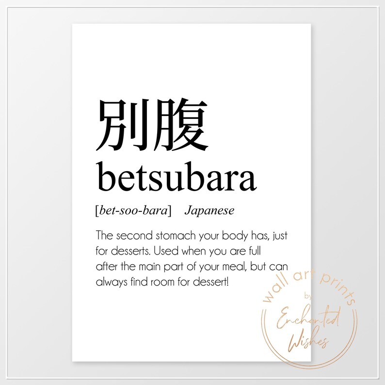 Betsubara Print PRINTABLE, Betsubara Definition Print, Japanese Wall ...