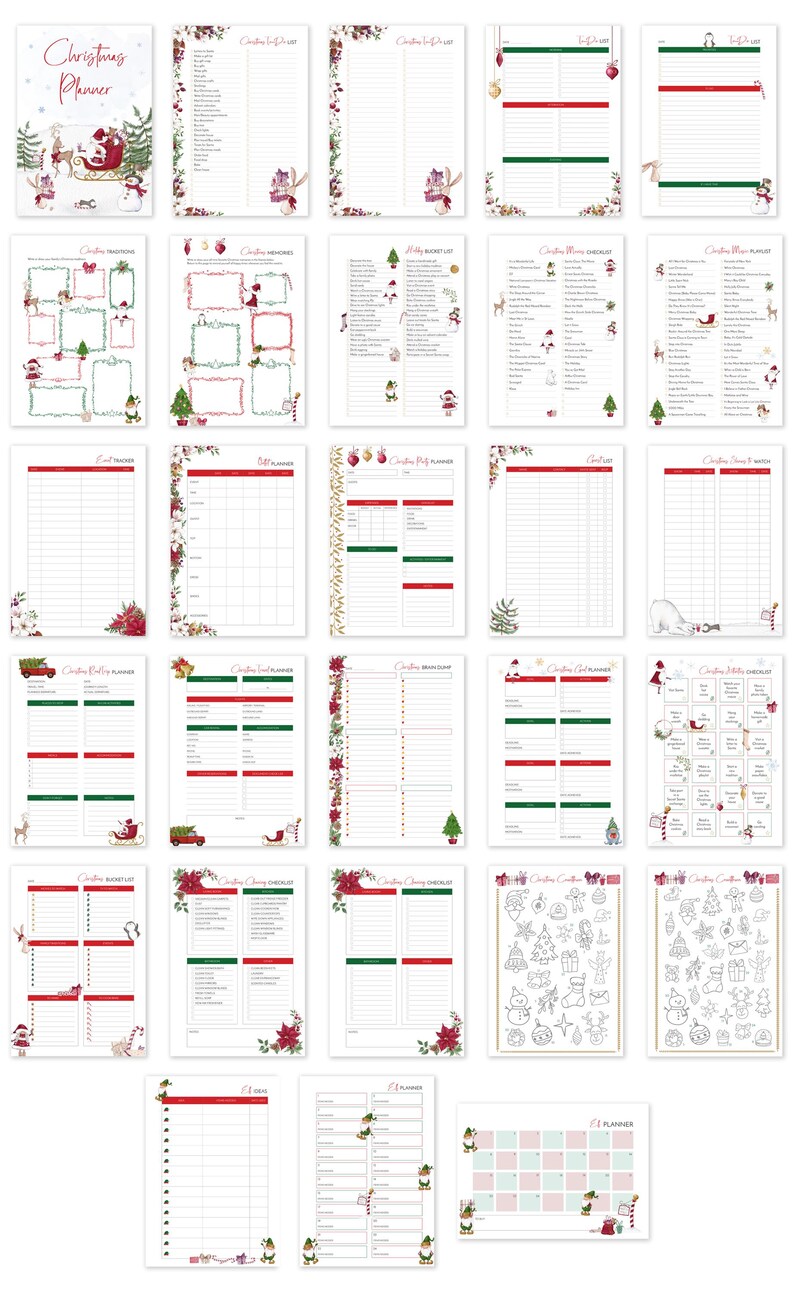 Christmas Planner PRINTABLE Set Holiday Planner Bundle Xmas Organizer ...