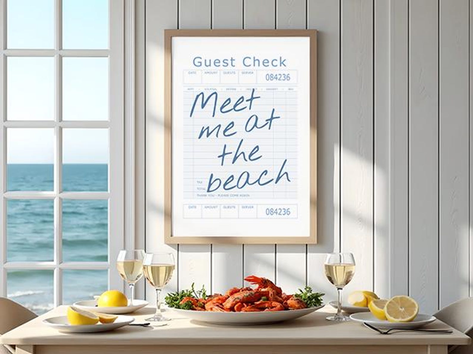 Beach Guest Check Print PRINTABLE Meet Me at the Beach Art Aesthetic ...
