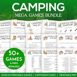 Camping Games Bundle Printable Camp Game Collection Family Trivia Quiz ...