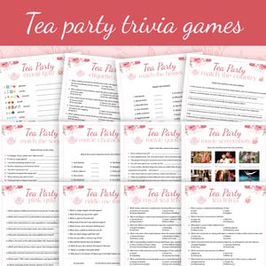 Tea Party Trivia Bundle Printable, Ladies Tea Party Games, Afternoon ...