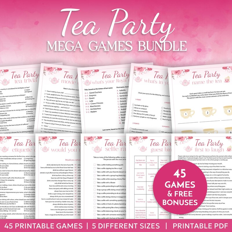 Tea Party Print Digital - Etsy