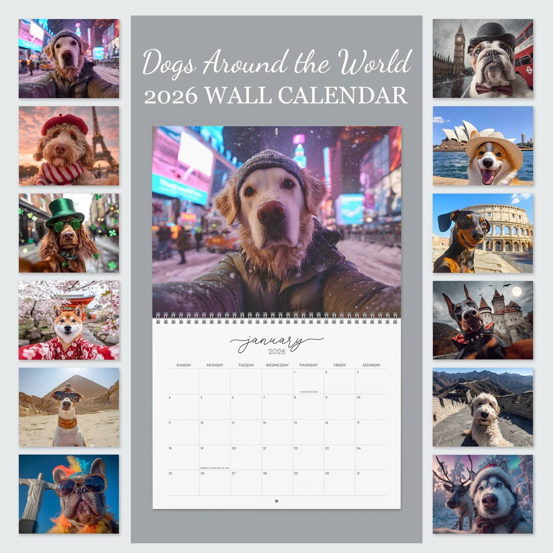 2026 Funny Dog Calendar Monthly Wall Calendar Planner for Pet Lover ...