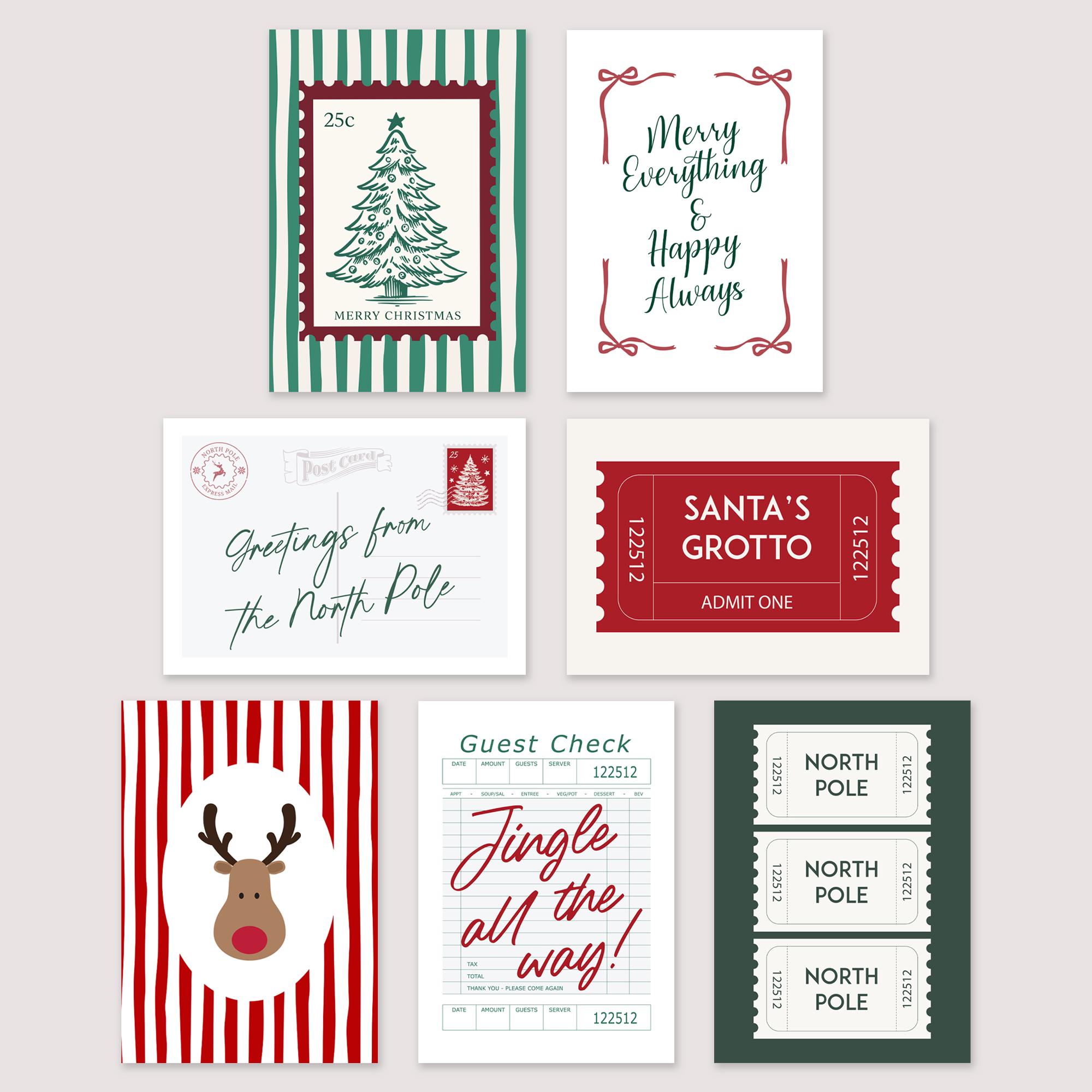 Trendy Christmas Gallery Wall Art 7 PRINTABLE Holiday Print Bundle ...