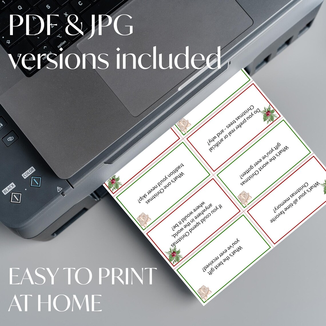 Christmas Conversation Cards PRINTABLE Holiday Table Talk Icebreaker ...