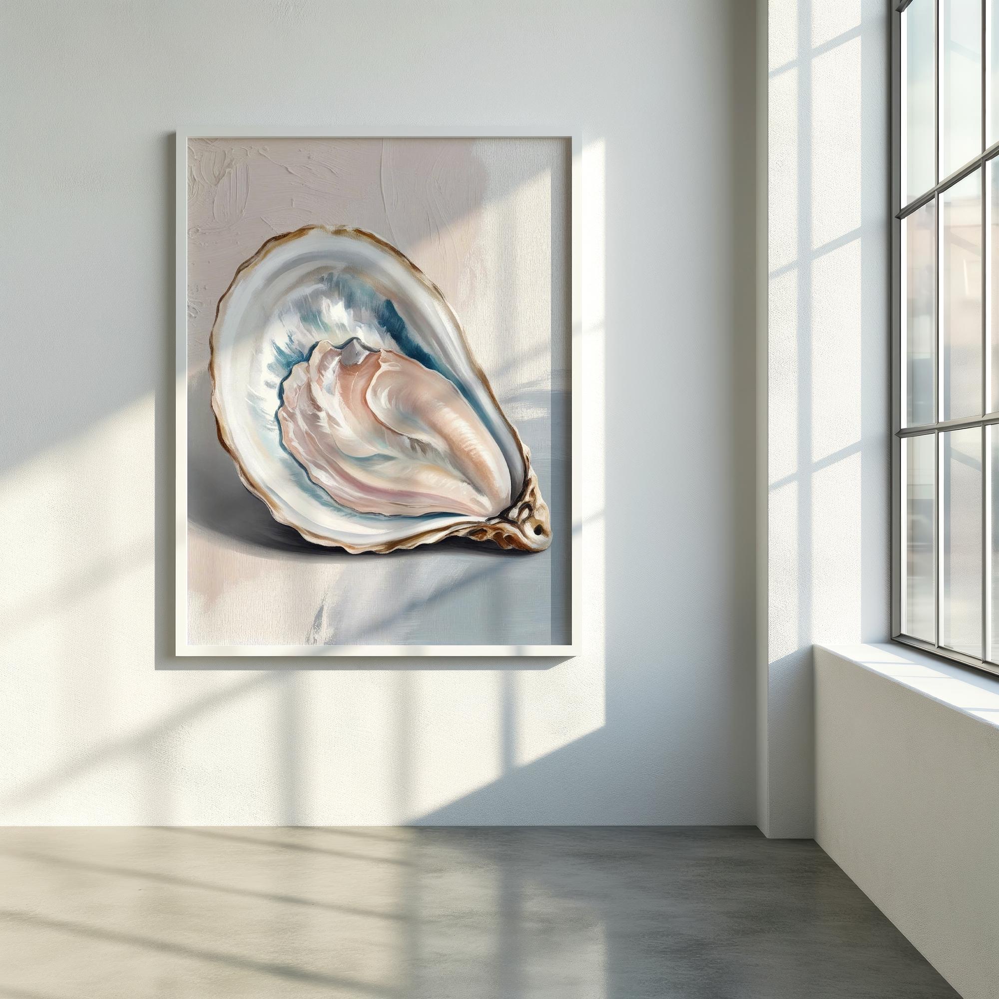 Oyster Print PRINTABLE Oyster Shell Painting Poster Wall Art Fisherman ...