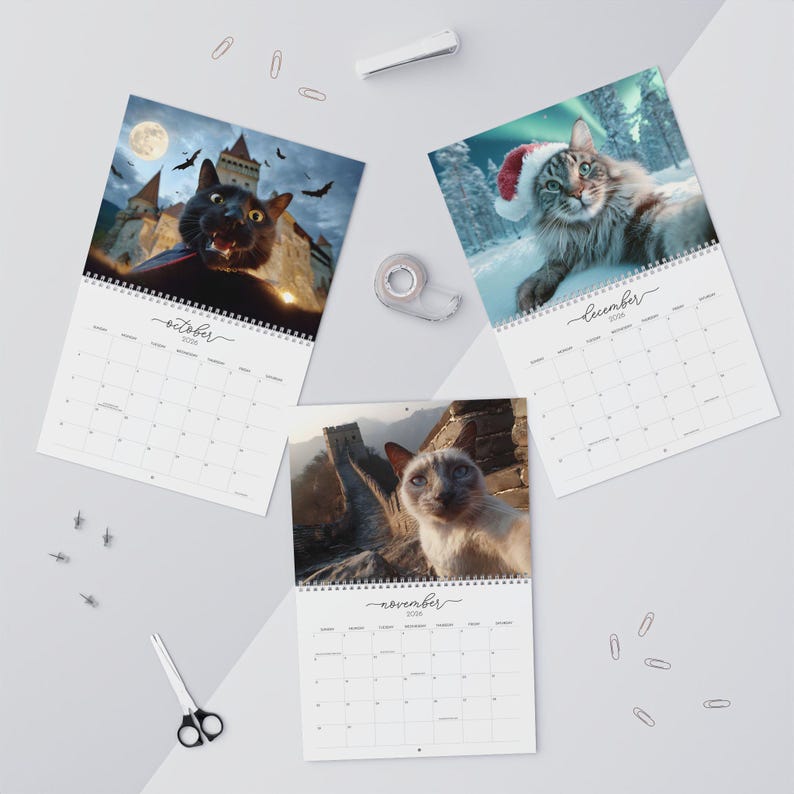 2026 Funny Cat Calendar Monthly Wall Calendar Planner for Pet Lover ...