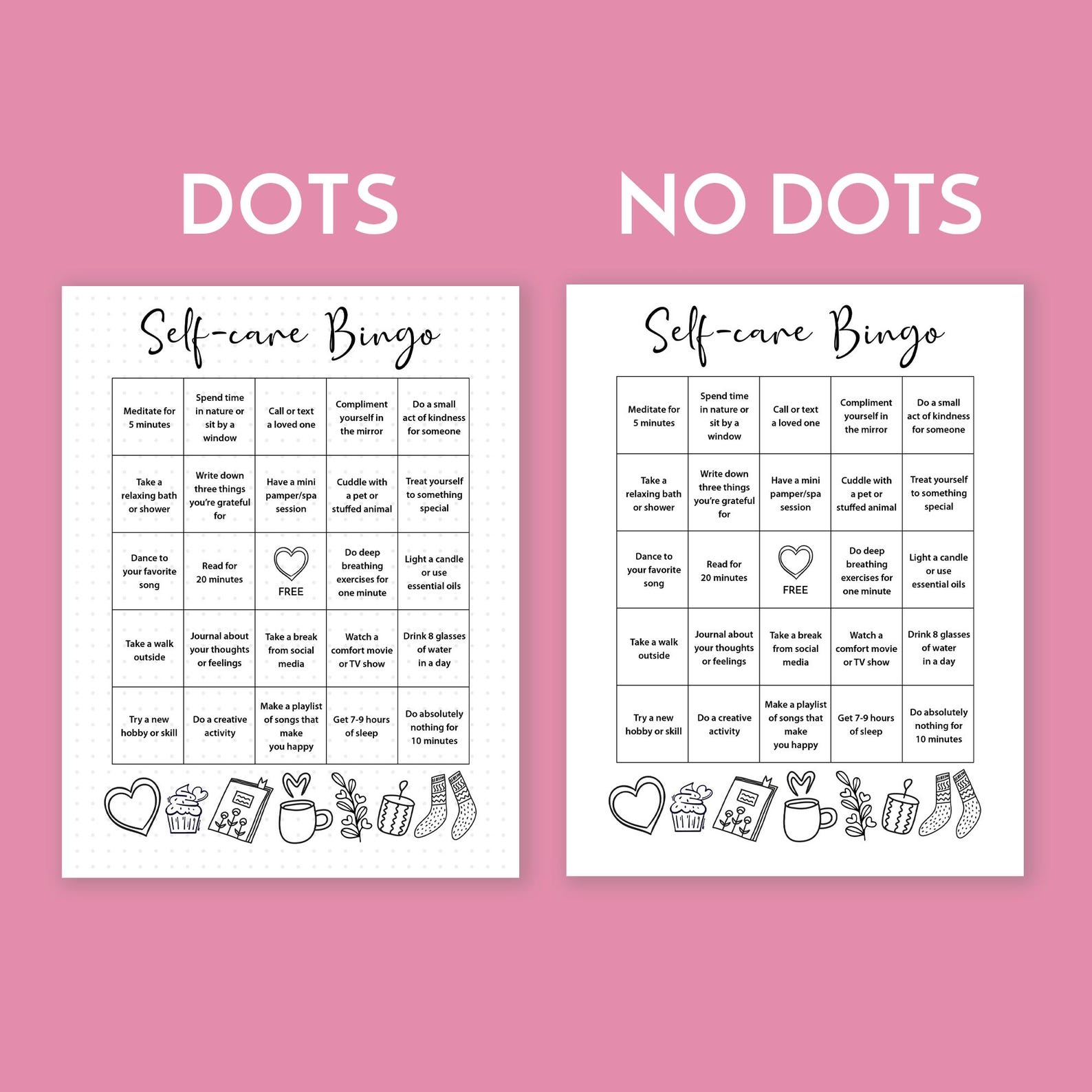 Self-care Bingo PRINTABLE, Self-care Challenge Game, Self-care Journal ...