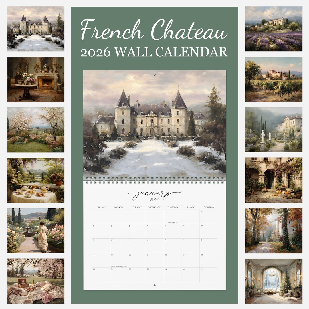 2026 French Chateau Calendar Chateaucore Aesthetic Monthly Wall Planner ...