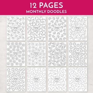 Monthly Doodle of the Day PRINTABLE Bundle, Daily Doodle, Daily ...