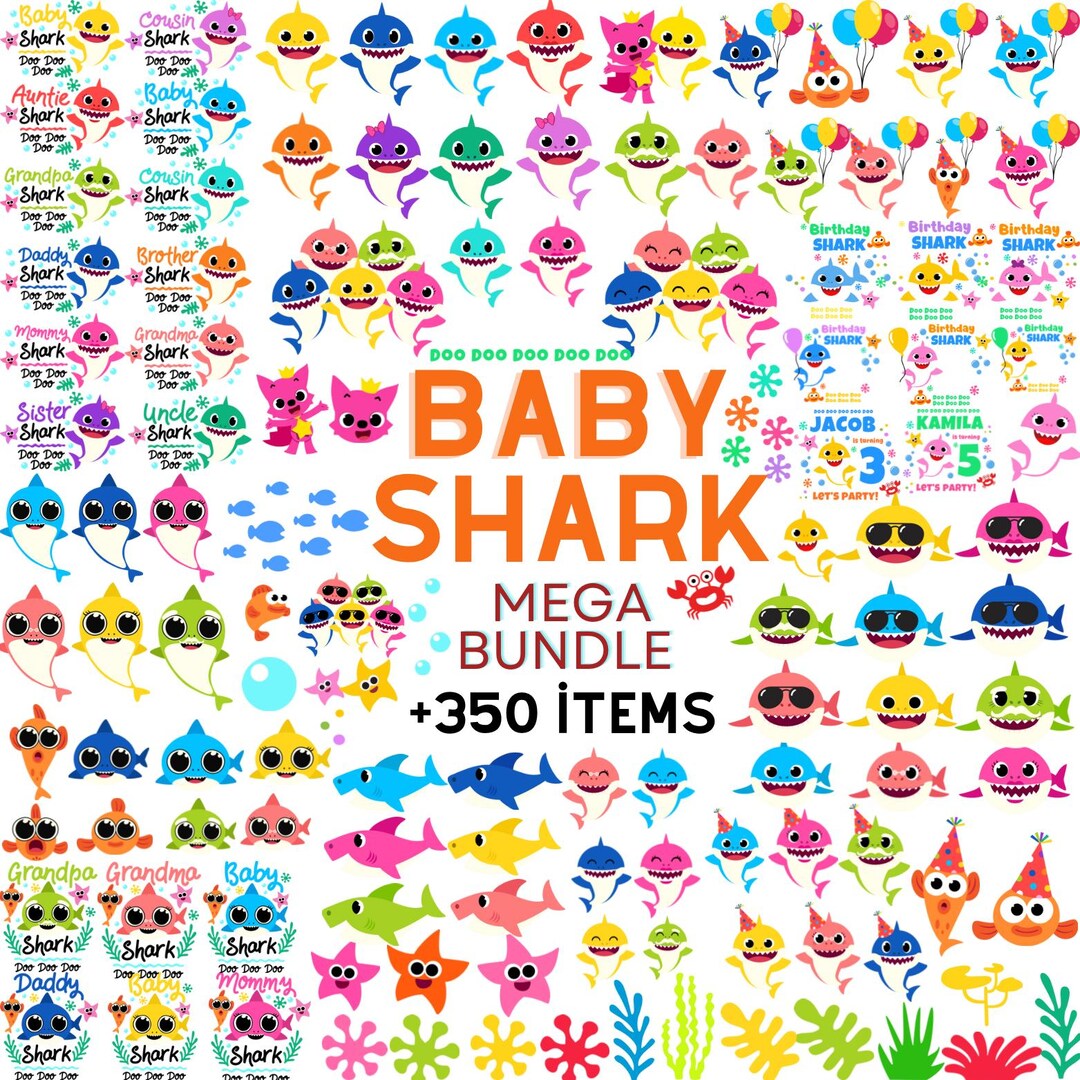 Baby Shark , Bundle Layered SVG, Cut Files for Cricut and Silhouette ...