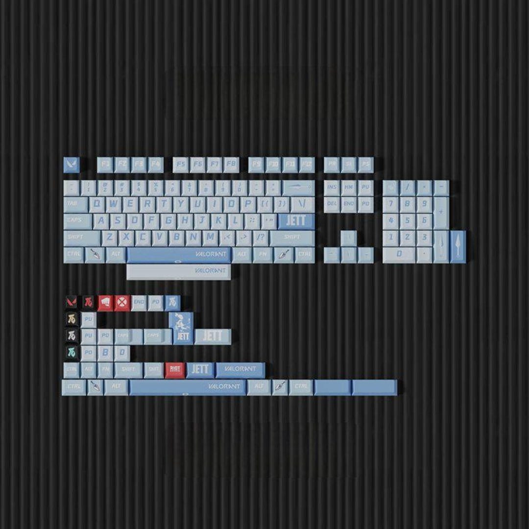 Valorant Jett Theme Gaming Keycaps PBT Full Set - Etsy