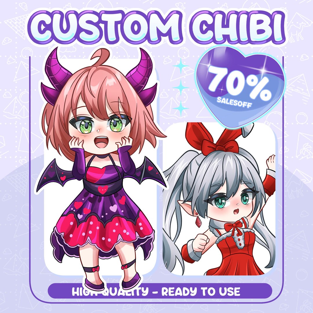 CUSTOM CHIBI CHARACTER Custom Chibi Commission Chibi Anime Style Chibi ...