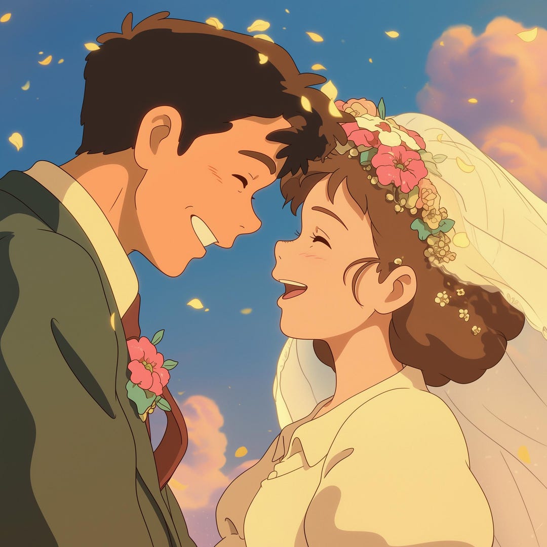 Anime Potrait Ghibli | Anime Ghibli Couple | Anime Cartoon Portrait ...