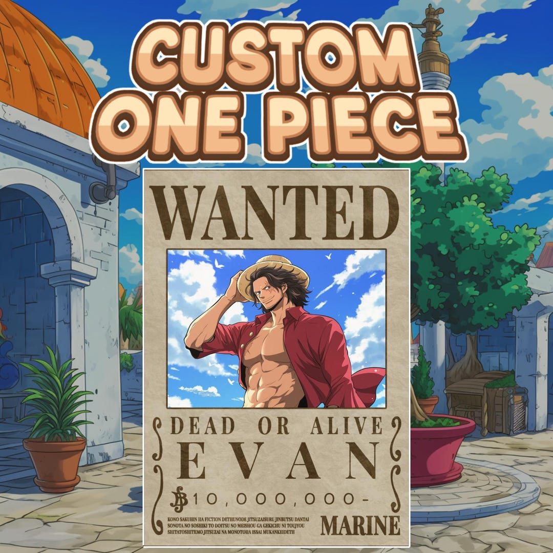 Custom Anime Portrait , Personalized Pirate Anime Gift , Anime Portrait ...