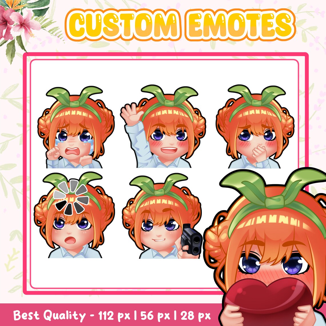 Adorable Streamer Emotes Customizable Emote Pack for Twitch, Youtube ...