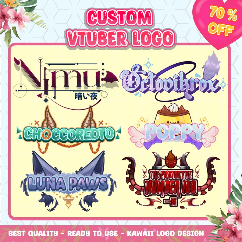 Vtuber Logo Design Custom Digital Art for Streamers - Etsy