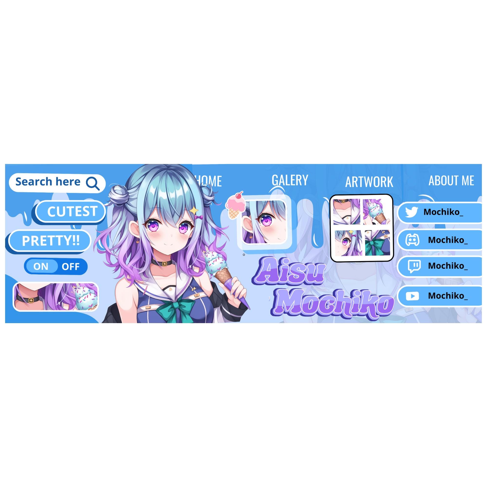 Custom Twitch Banner | Twitch Banner | Anime Banner | Anime Twitch ...