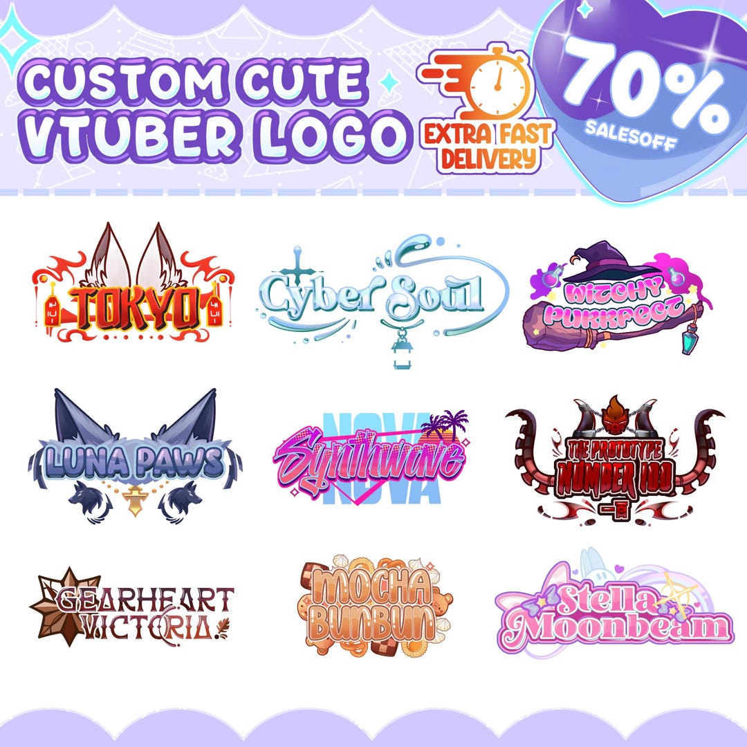Custom Animated Vtuber Logo | Custom Cute Vtuber Logo | Custom Chibi ...