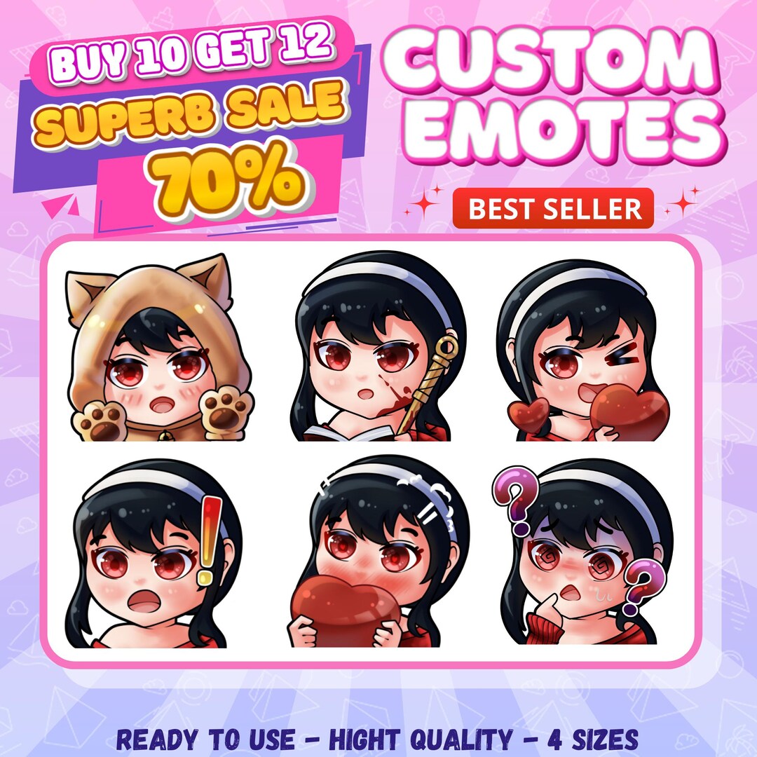 Custom Twitch Emotes, Animated Emotes, Vtuber Emotes, Kick Emotes, Sub ...
