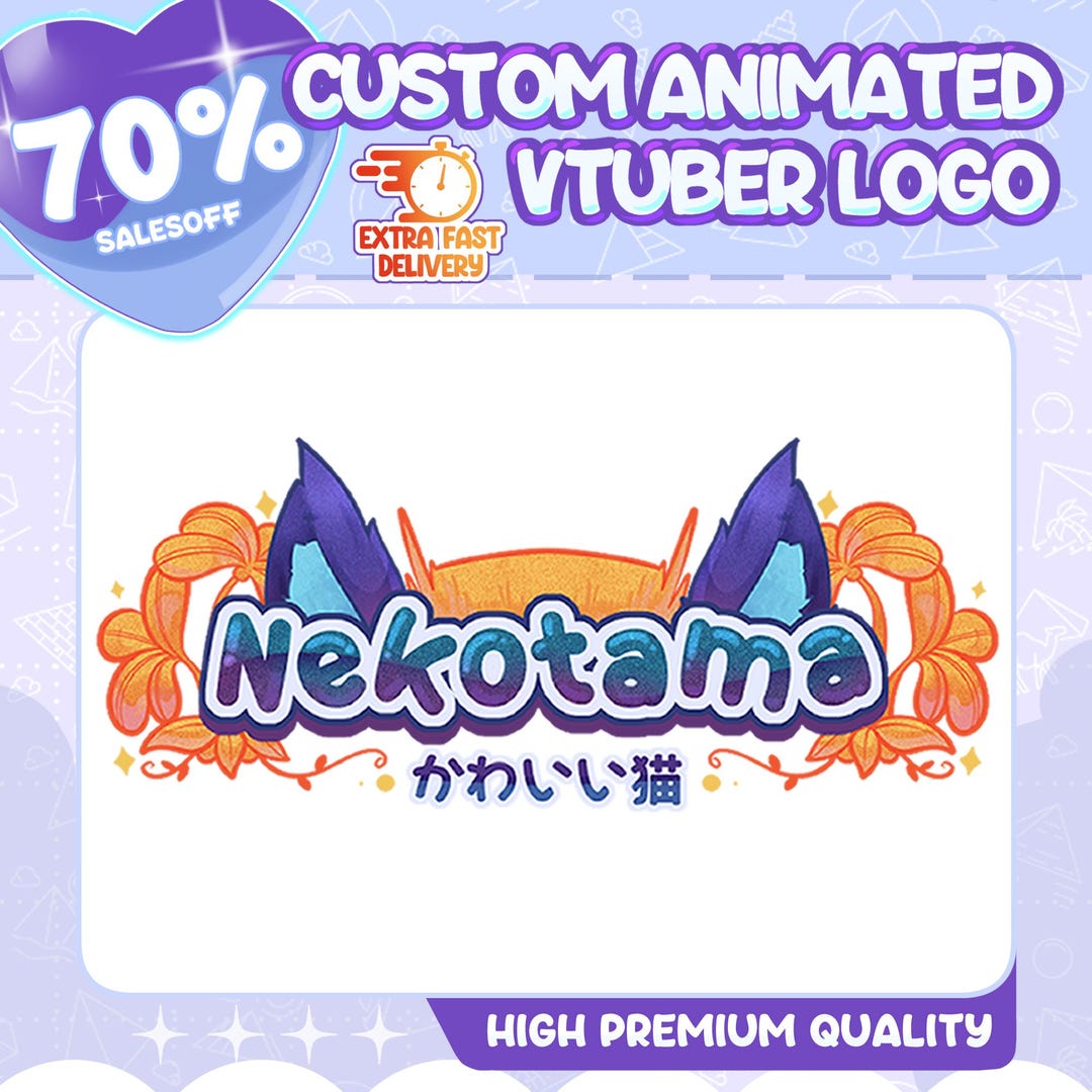 Custom Cute Vtuber Logo Animation for Stream, Vtuber Logo Kawaii ...