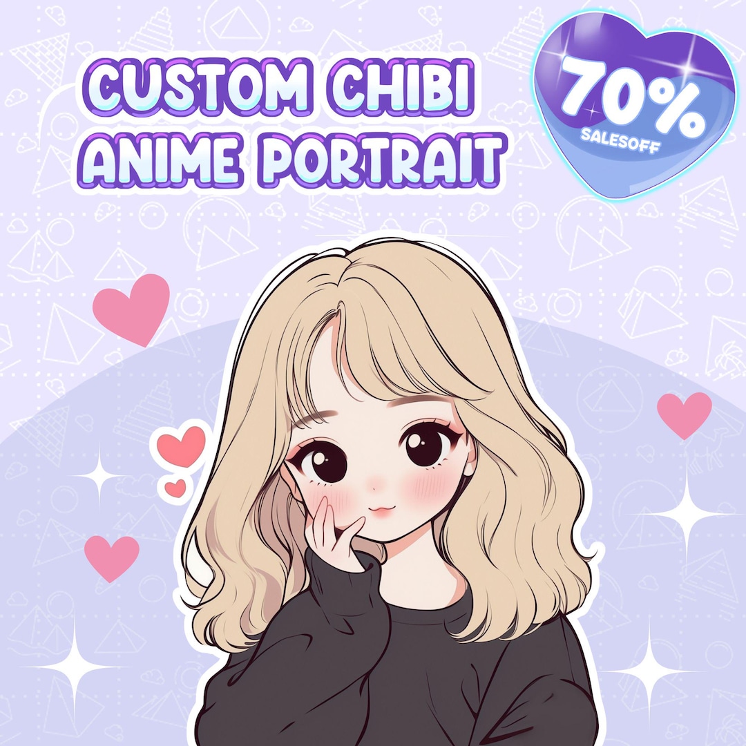 Custom Anime Chibi Portrait | Personalized Gifts Potrait | Couples ...
