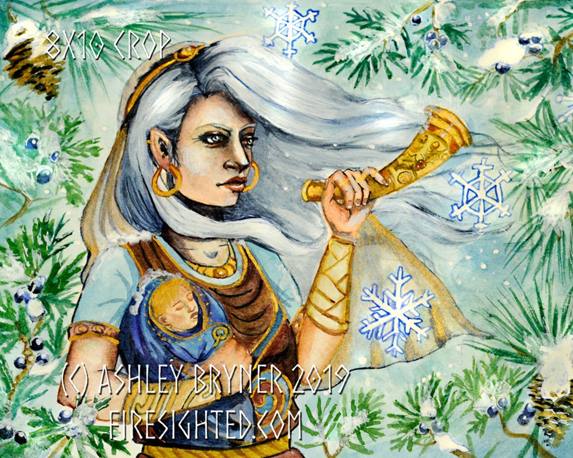 Frau Holda Watercolor Print - Etsy