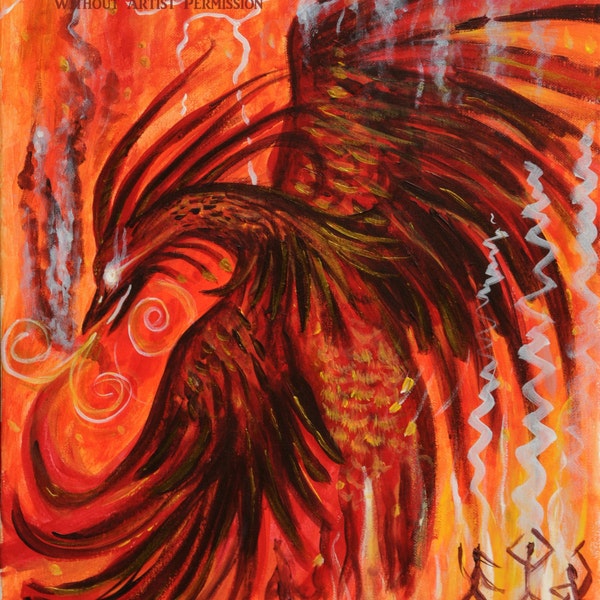 Firebird Wall Art - Etsy