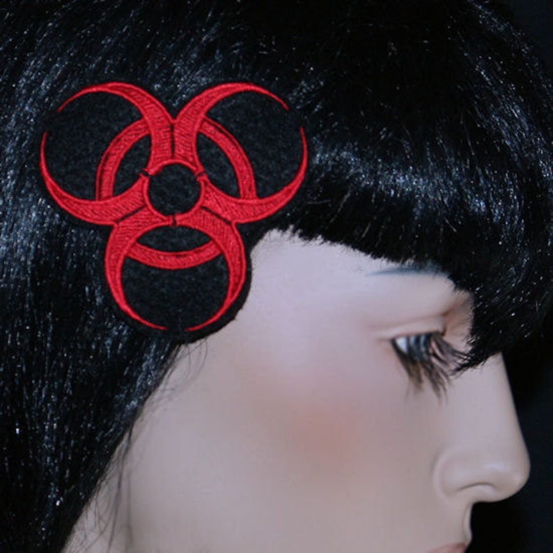 Biohazard Choose Your Own Color Custom Cyber Goth Embroidered Hair Snap ...